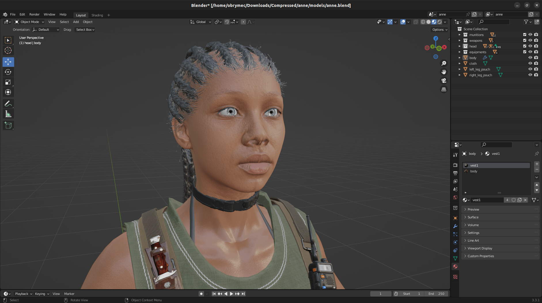 Realistic Military African Female Soldier For Blender by Console Art ...
