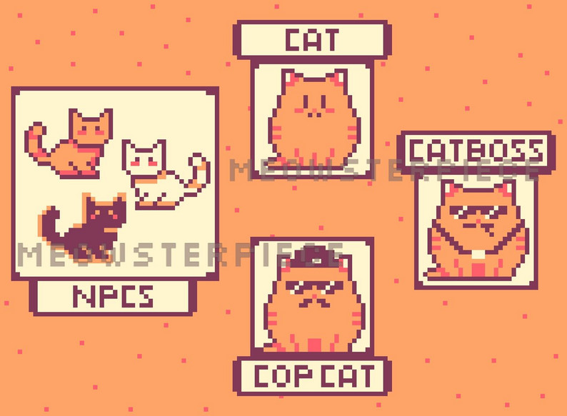 Stray Paws - Pixel Art Cats - EXCLUSIVE by Meowsterpiece