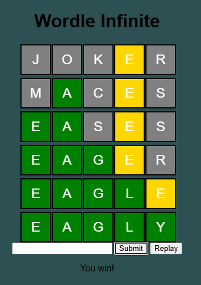 INFINITE WORDLE by czdq