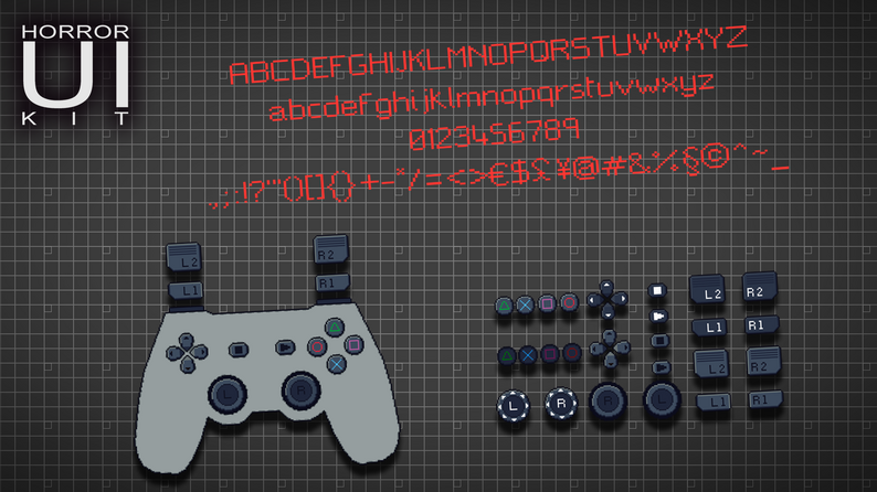 Pixel Art Horror UI/GUI Kit by Barely_Games