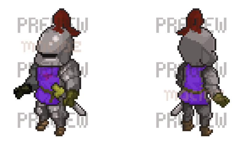 Animated Pixel art Medieval Knight Isometric by maciaz