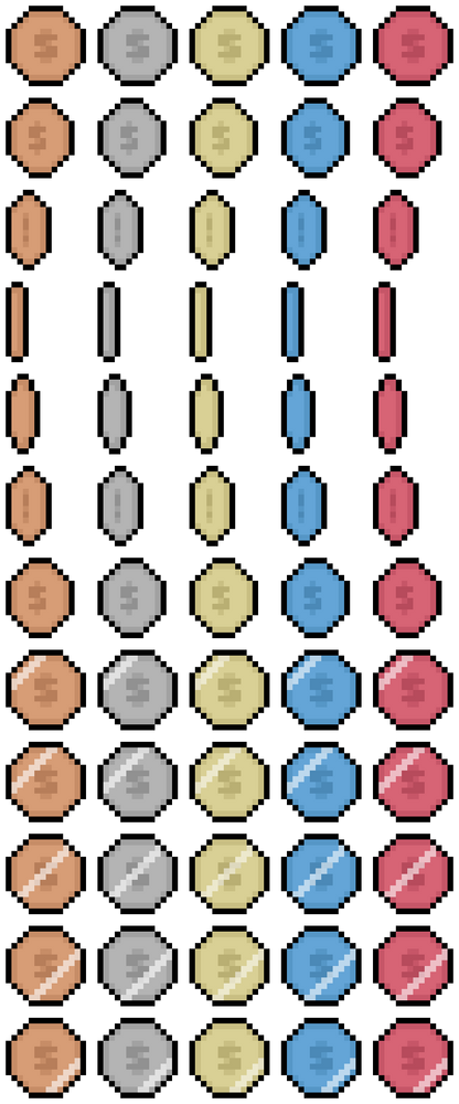 15 Free 16px x 16px Coin, Potion, Gem Assets by hypedigi
