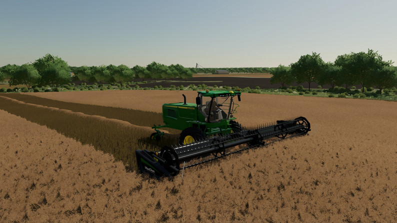 FS22 John Deere W260 + Macdon Swather Heads edit by TJM (Blackswan-modding)