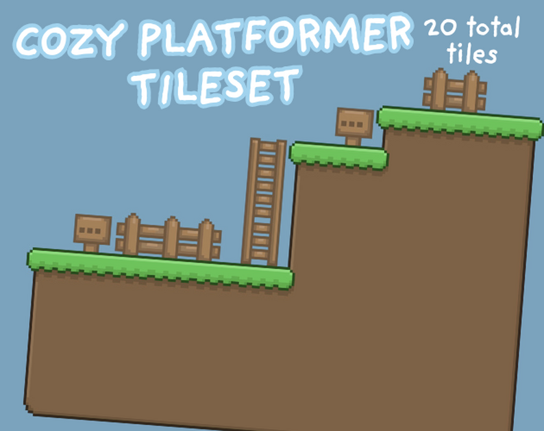 Cozy Platformer Tileset - 20 Tiles by Ace Studios