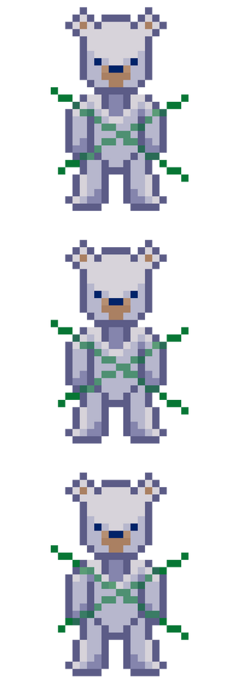 White Polar Bear Character Sprite by SharkusMK