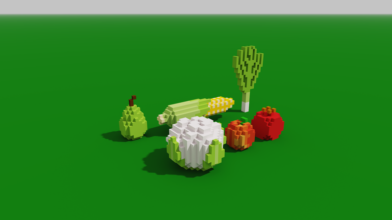 Voxel Fruits & Vegetables by Raada