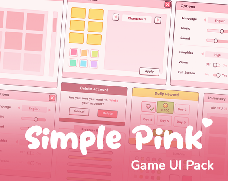 Simple Pink - UI Pack 🌷 by Marta Vidal