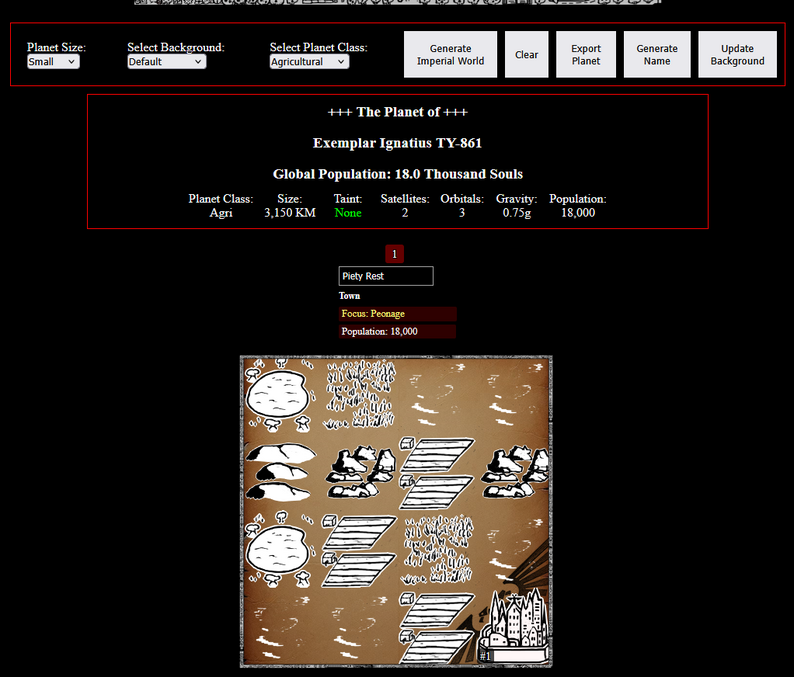 40k World Generator by Austere Patio Games