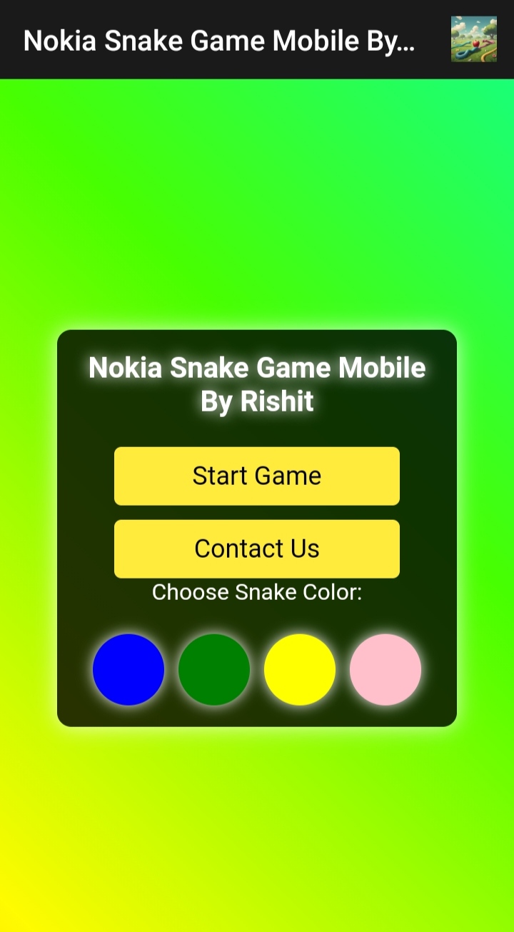 Nokia Snake Game Mobile By Rishit by Nostalgia Games by Rishit