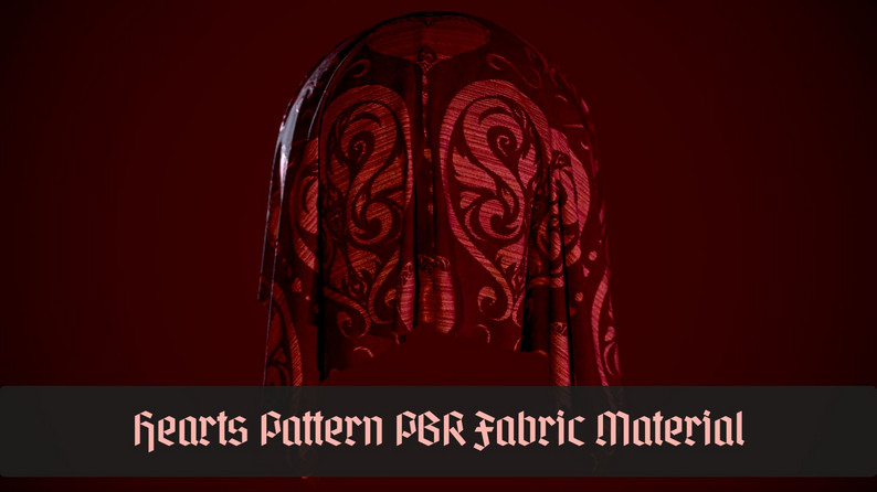 Hearts Pattern PBR Fabric Material by SnowyCocoon
