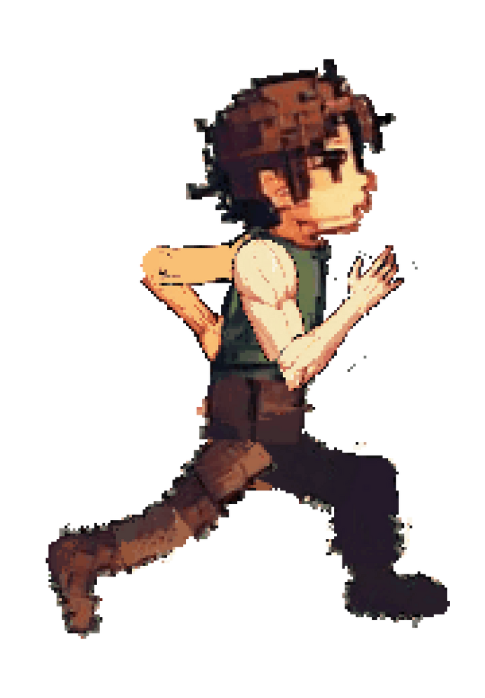 Animated character for 2D Game . Character Walking and Running by Amabuba