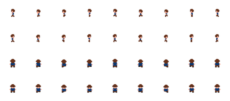 Character walking animation pixel art top down free by Spectrecz