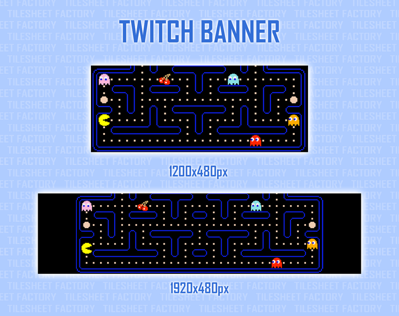 Retro Twitch Banner Pacman Inspired by EightBitPanda