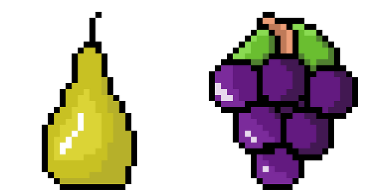 Fruits pixel art by Renan Santos Pixel Art e Game Dev