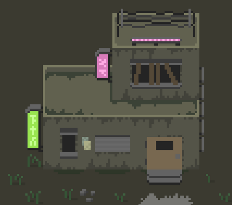 Top Down Exterior Post-Apocalyptic Tileset by vinchy007