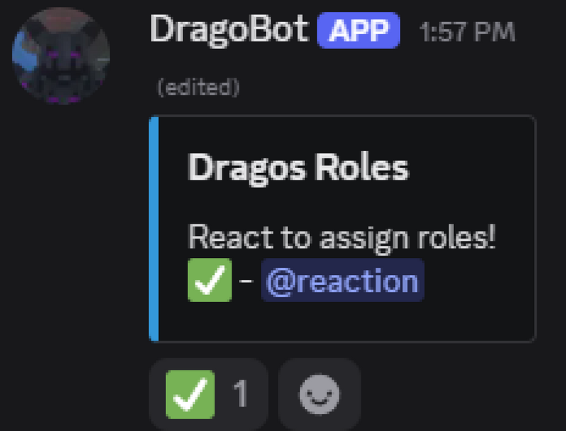 Reaction Role Bot(template) by Not Drago