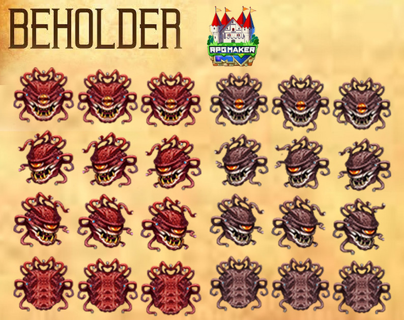 Beholder Sprite – Walking & Battle Image by Satanturno