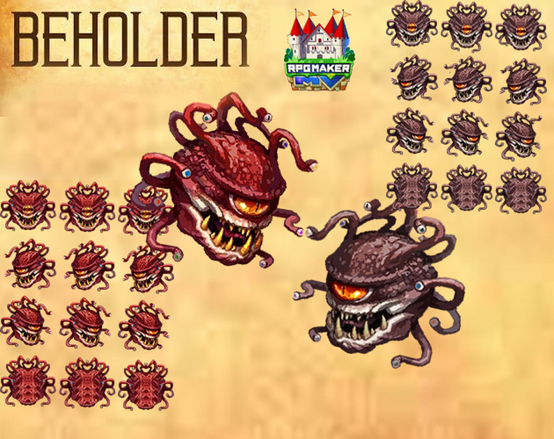Beholder Sprite – Walking & Battle Image by Satanturno