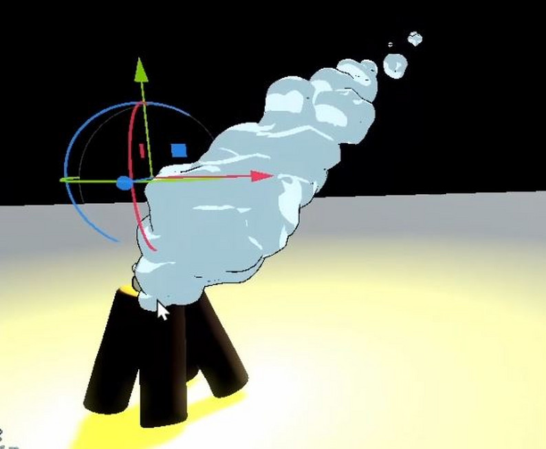Stylized 3D Fire and Smoke VFX Godot by knowercoder