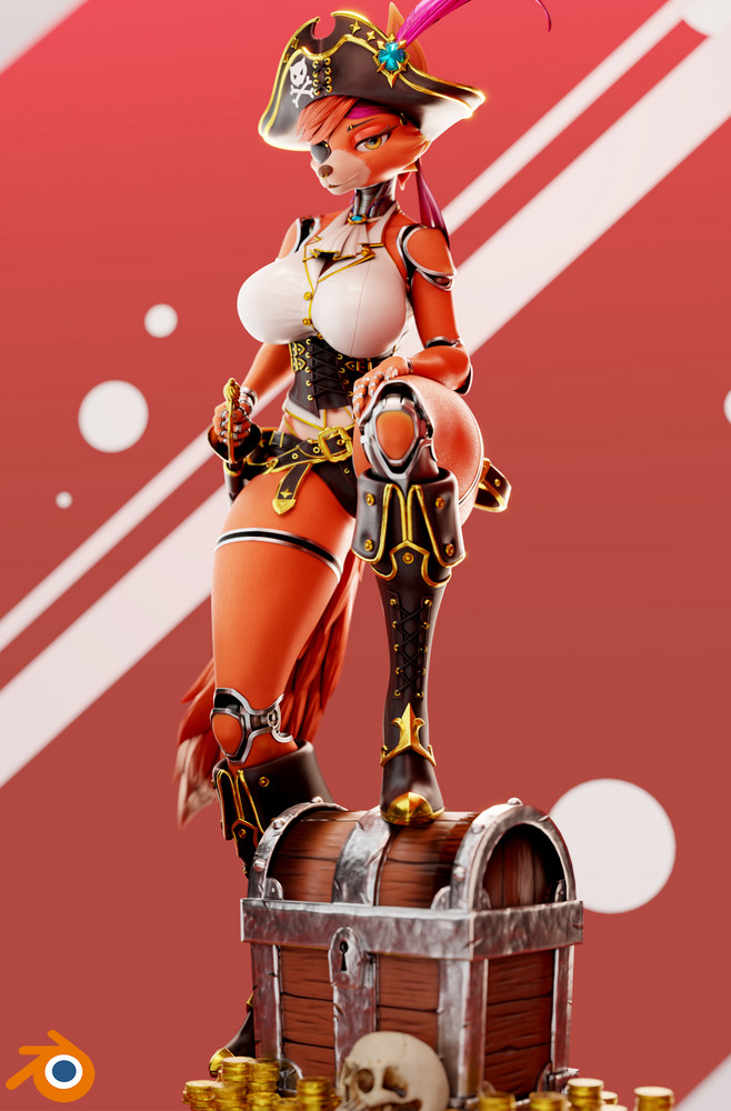 Foxy FNAF (Blender+SFM) by MayoSplash