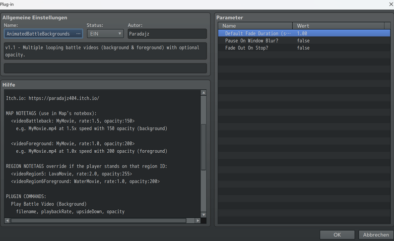 VideoBattleBackground - Plugin for RPG MAKER MZ by Paradajz