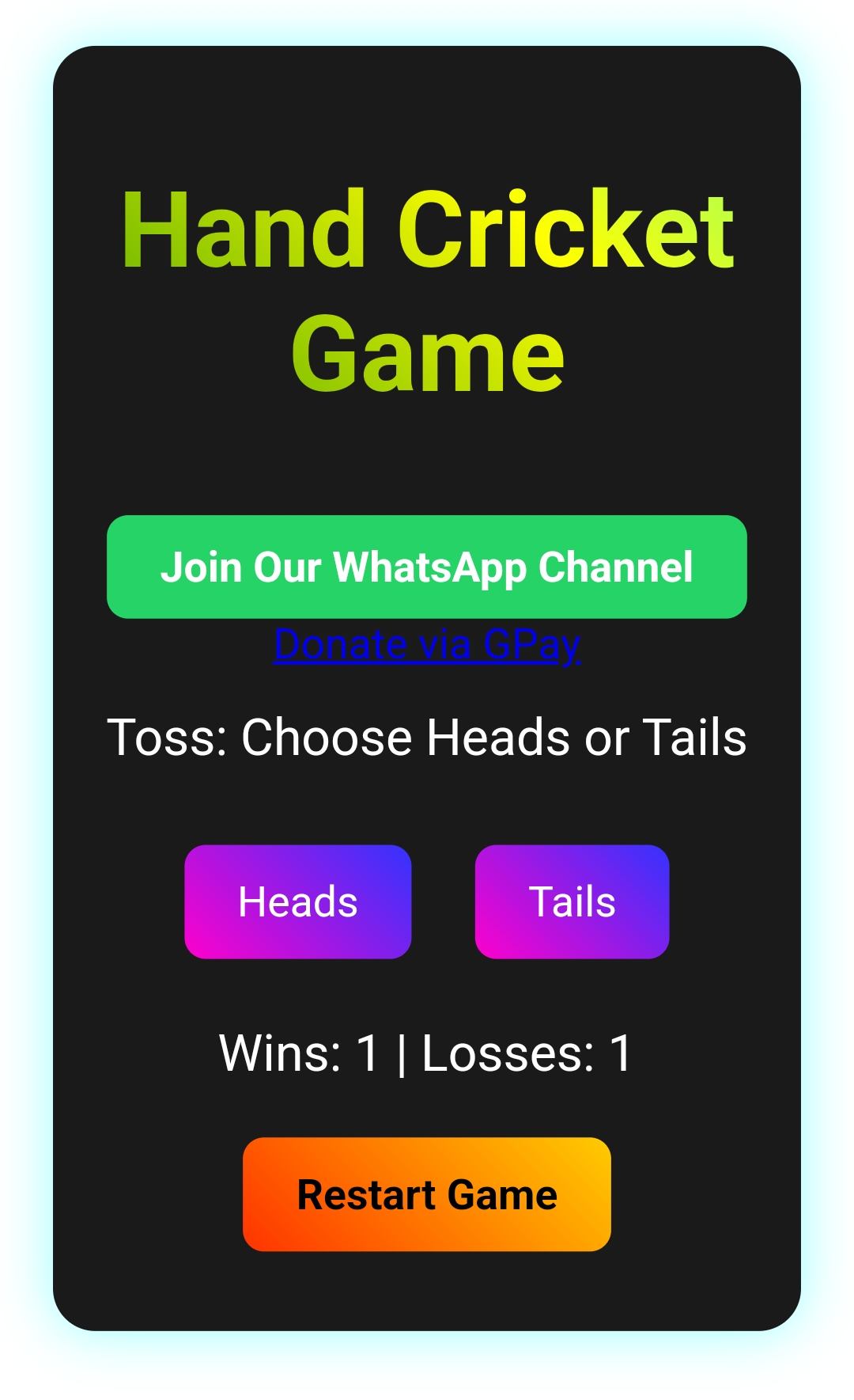 Hand Cricket Game 2025™ by milntrol