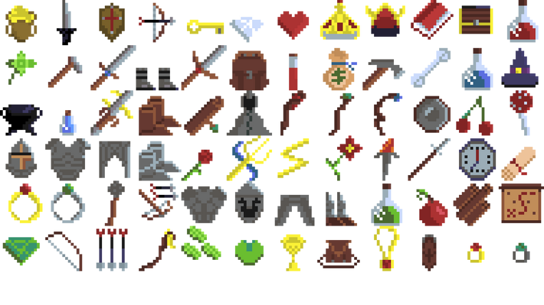 Pixel RPG Items by Stojkea