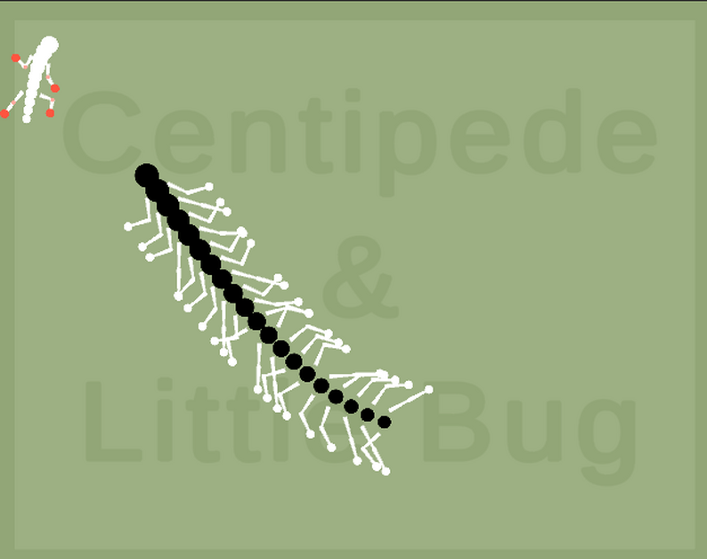 Centipede & Little Bug (a unity procedural animation tech demo) by humensmoc