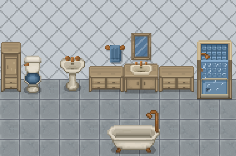 🛁 Pixel Bathroom Pack – FREE Demo by Biruk Okami