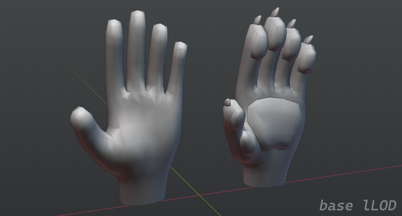 Simple Blender Hand Models (rigged) by MOD