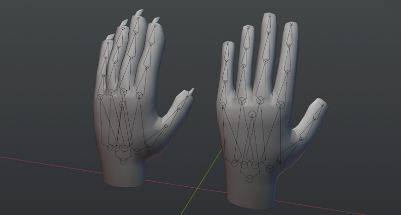 Simple Blender Hand Models (rigged) by MOD