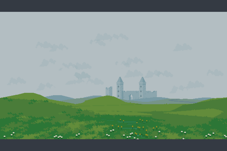 Castle Landscape Pixel Art Backgrounds by Free Game Assets (GUI, Sprite ...