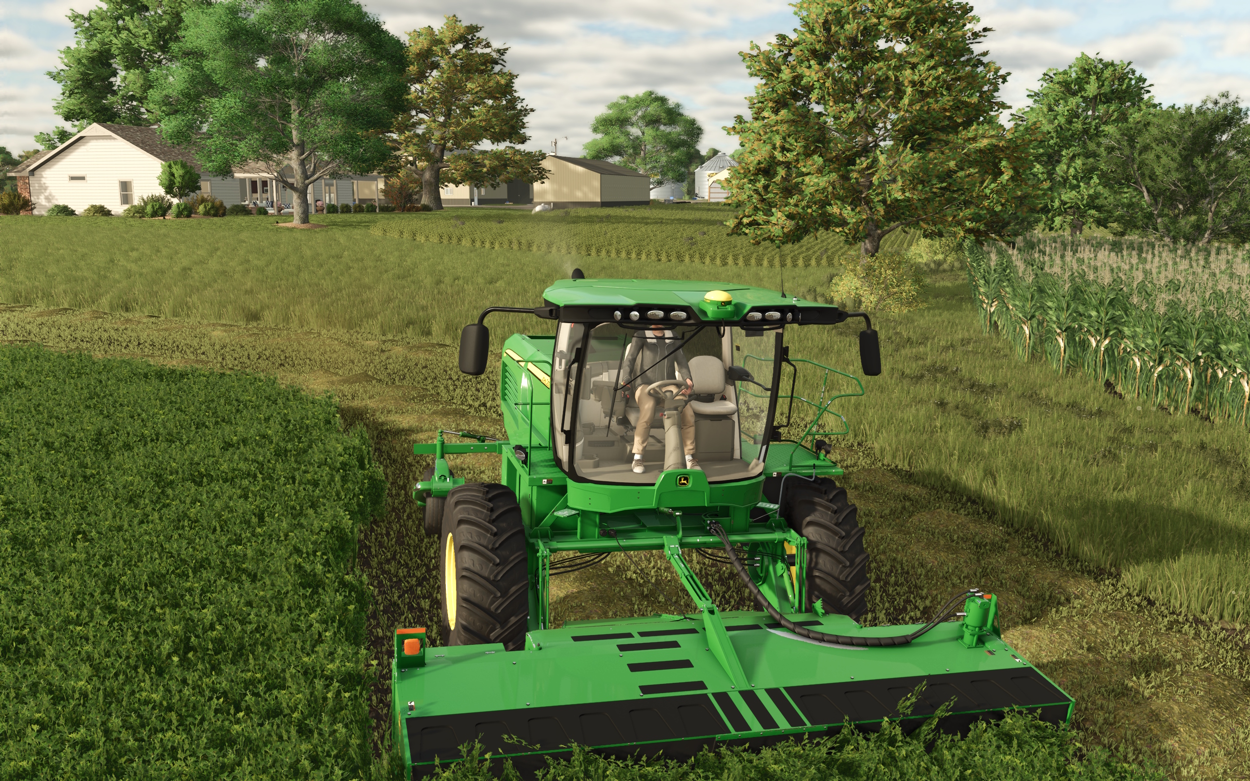 FS25 2020 John Deere W235 and W260 Swather by Green Acres Modding