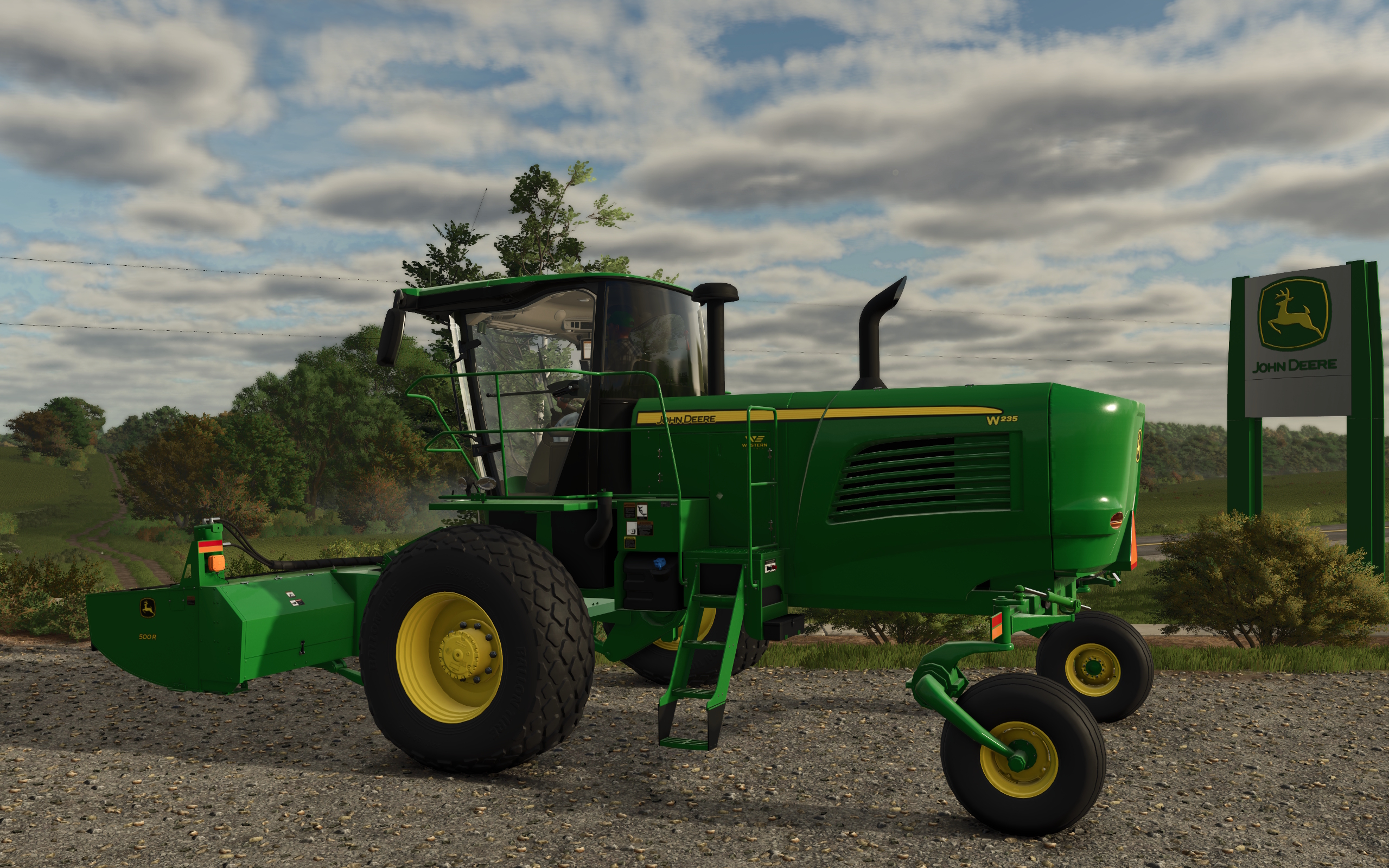 FS25 2020 John Deere W235 and W260 Swather by Green Acres Modding