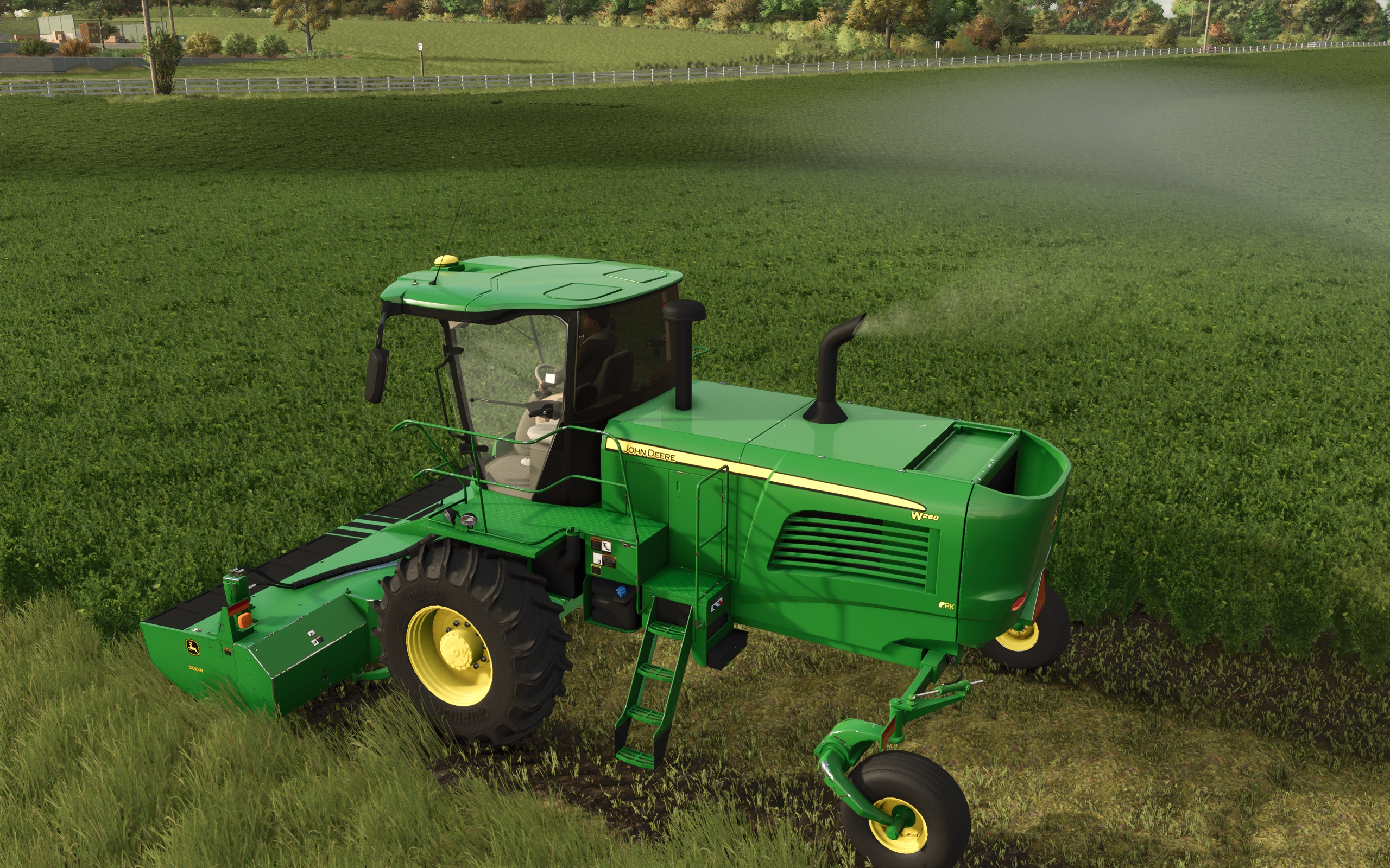 FS25 2020 John Deere W235 and W260 Swather by Green Acres Modding