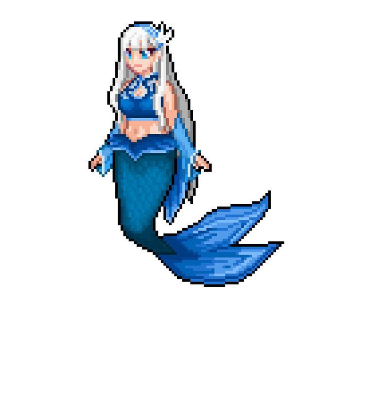 Mermaid Sprite idle & portrait: 2 versions by TheSpriteShop