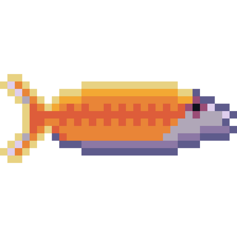 5 32x32 pixel art fishes by Sneaky Cat Studio