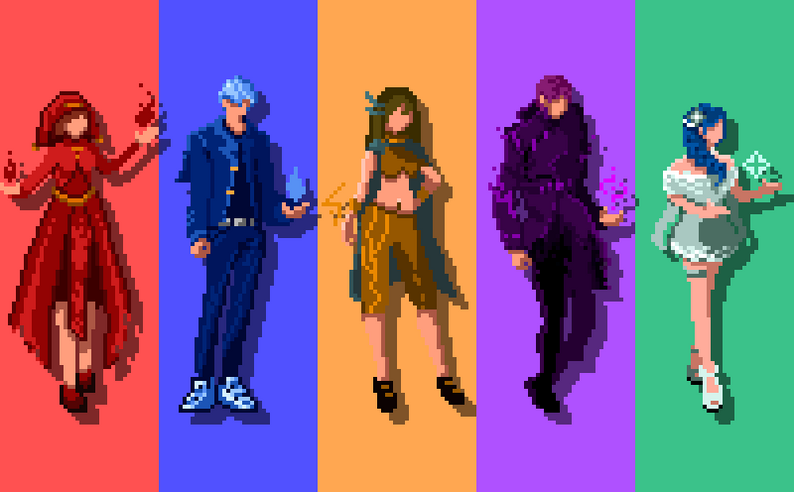 Pixel elemental magician by SR Design