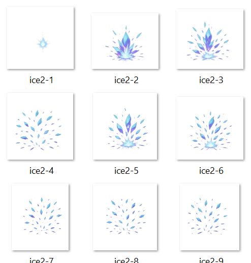 Ice VFX Pack 2 – Crystal Burst Animation for 2D Games by Alexandre3377