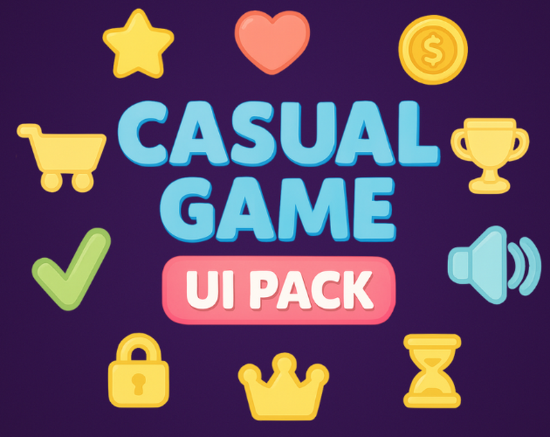 Casual Game UI Pack - Buttons, Icons & Elements by Harry Nordic