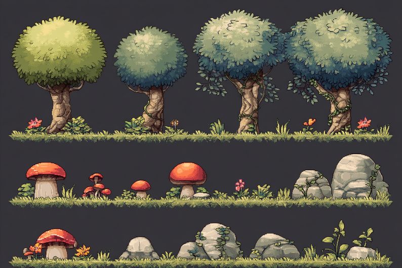 Free Pixel Art Tileset and Terrain Pack by YoungDo