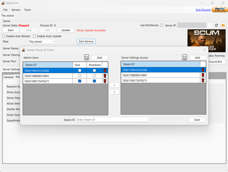 Scum Server Manager Lite by Creative Digital Design