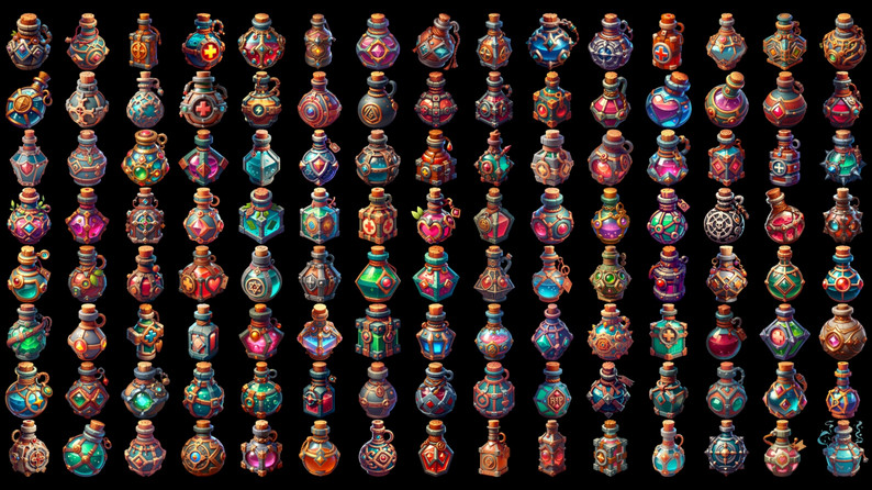 Pack 40 - Stylized Potions 400+ Sprites by FortressSide