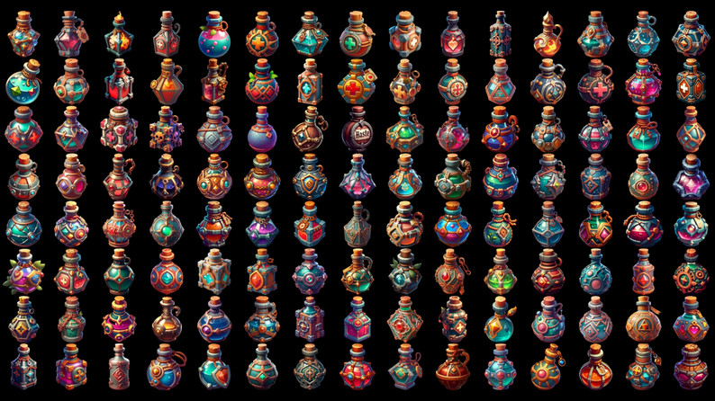 Pack 40 - Stylized Potions 400+ Sprites by FortressSide