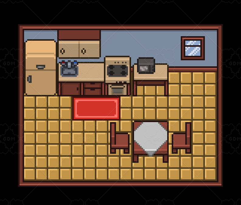 Pixel Kitchen Furniture Pack - 2D Pixel Art Assets by Maru