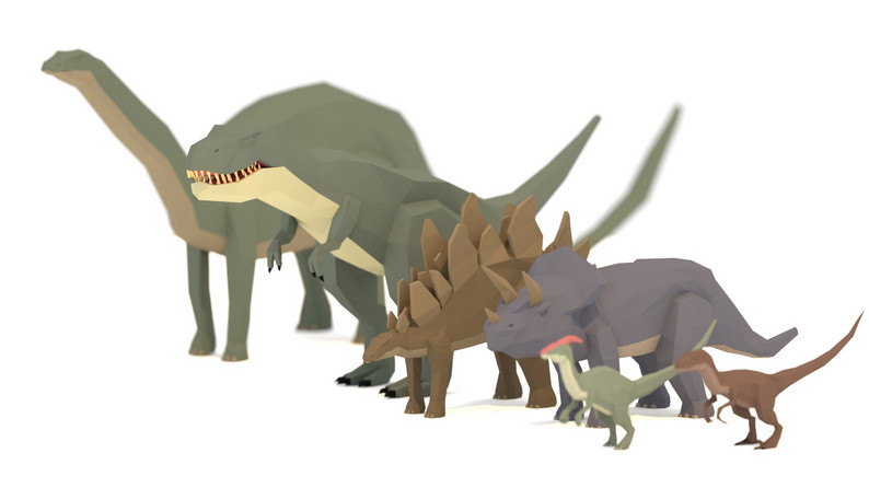 Animated LowPoly Dinosaurs by Quaternius