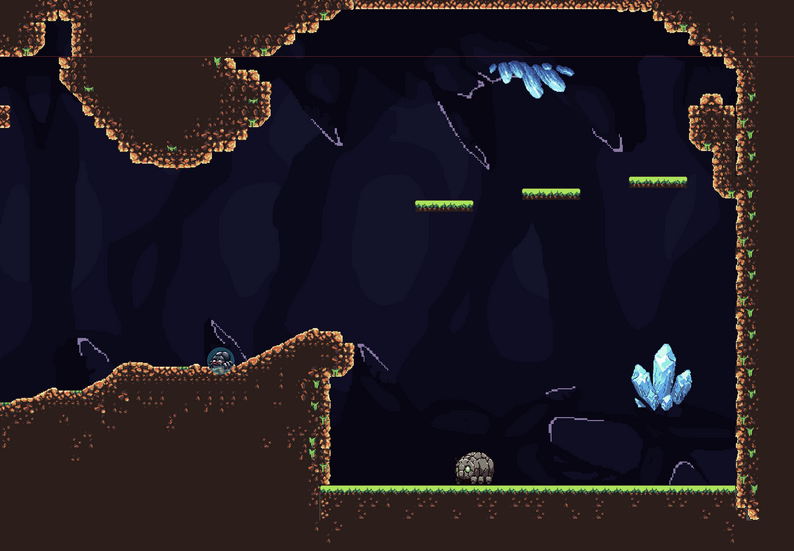 Crystal Cave Platformer Tileset by Klaibeda