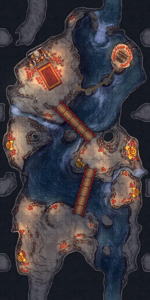D&D Cave Tileset - Modular Thousand-Statue Caves - Battlemap Tiles by Cyclopean