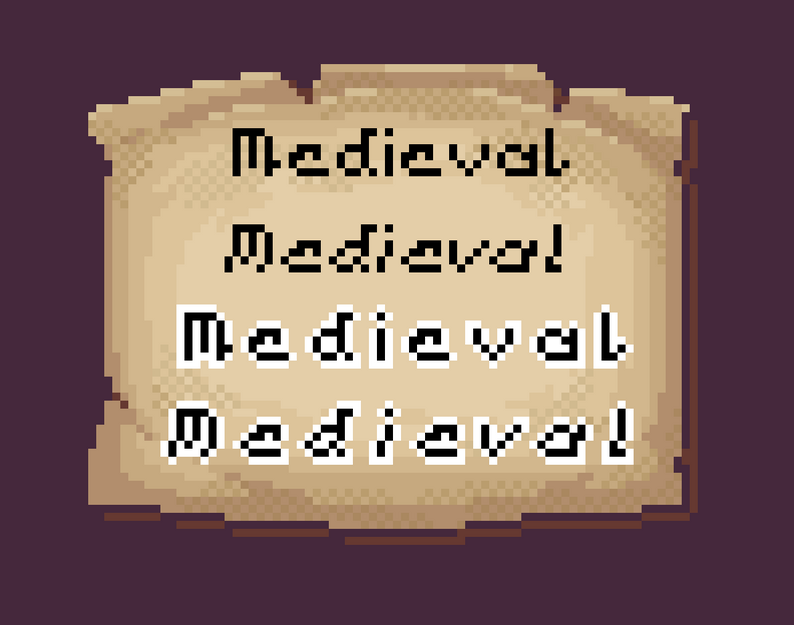 Pixel Medieval Ink Sprite Font Small x4 by Antidote Studios