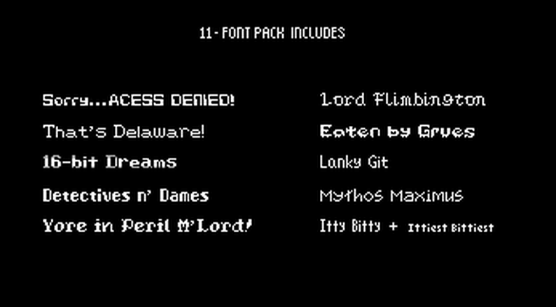 44 Game Boy Font Pack (GB Studio Ready) by 2bitcrook